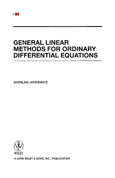 pdf general linear methods for ordinary differential … · implicit multistage integration