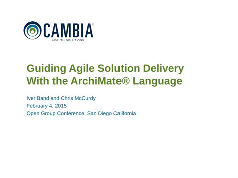 PDF Guiding Agile Solution Delivery With The ArchiMate Language