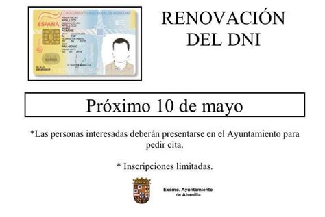 Ayuntamiento de Abanilla Informa Renovación del DNI Ayuntamiento de