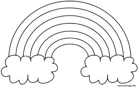 Coloriage Arc En Ciel Simple Deux Nuages Dessin Arc En Ciel à imprimer