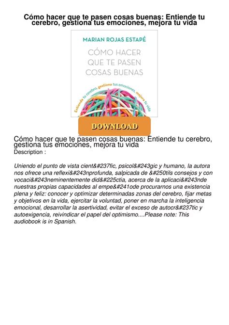 PPT Cómo hacer que te pasen cosas buenas Entiende tu cerebro gestiona
