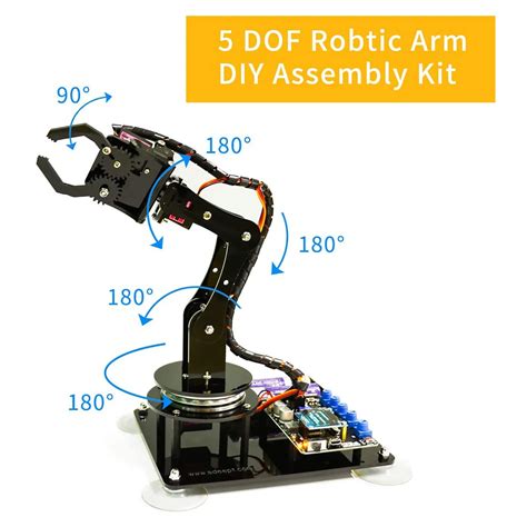 Adeept Arduino Compatible DIY 5 DOF Robotic Arm Kit For Arduino UNO R3