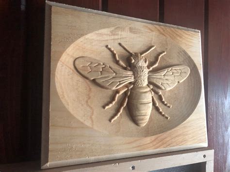 D Plaque Honey Bee Relief Carving Options Available Dremel Wood