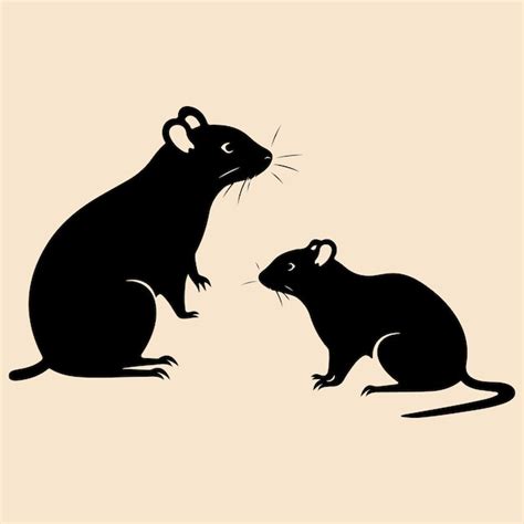 Premium Vector Rat Mouse Set Black Silhouette Clip Art