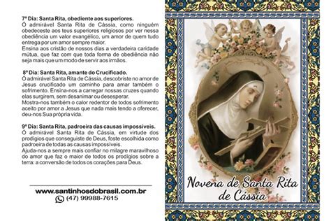 Novena Santa Rita De C Ssia I Santinhos Do Brasil