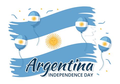 Happy Argentina Independence Day On 9Th Of July Vector Illustration