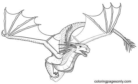 Wings Of Fire Nightwing Dragon Coloring Page Free Printable Coloring