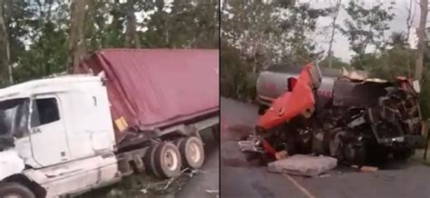 Tráiler y cisterna protagonizan aparatoso accidente en ruta al Atlántico