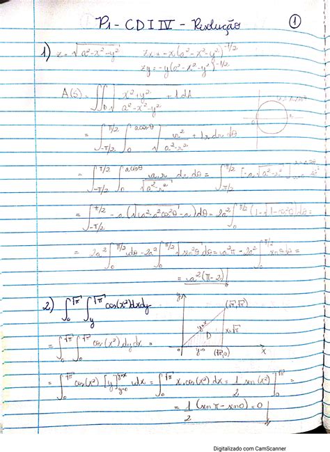 Resolução Prova Cálculo IV Cálculo IV