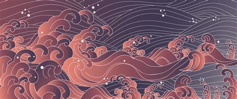 vector de patrón de onda japonés tradicional fondo de patrón de arte