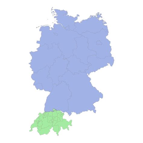 Premium Vector High Quality Political Map Of Germany And Switzerland
