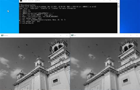 opencv で画像のノイズ除去（opencv，python を使用）