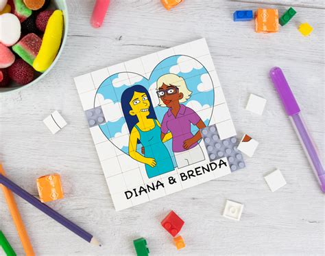 Mosaico De Bloques Pareja Simpson Personalizado Regalo Original