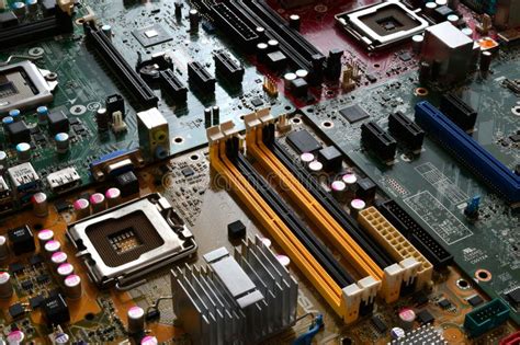 Modern Computer Motherboards Motherboard Digital Chip Stock Photo