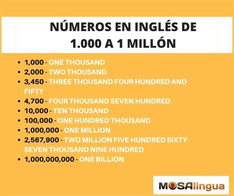 Los Numeros En Ingles Del 1 Al 1000000 Millon NBKomputer