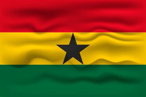 Premium Vector Waving Flag Of The Country Ghana Vector Illustration