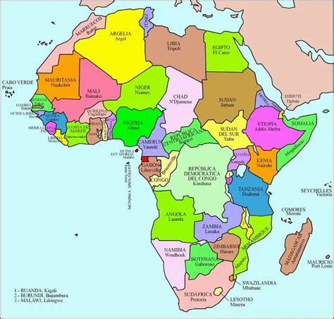 Los 54 Países africanos Lista mapa y datos interesantes