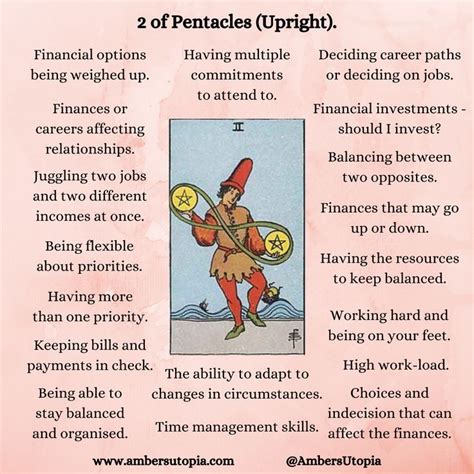 2 Of Pentacles Upright Suit Of Pentacles Tarot Card Meanings Artofit