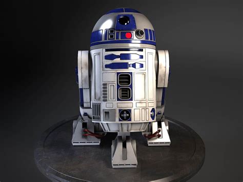 R2D2 Droid Star Wars 3D Model 129 3ds C4d Fbx Lwo Max Obj Free3D