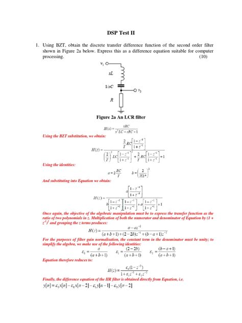 dsp test ii november 2012 answers pdf digital signal processing electronic engineering