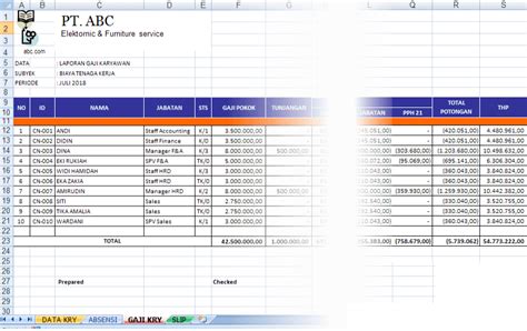 Buku Gaji Dalam Ms Excel Mowmalay