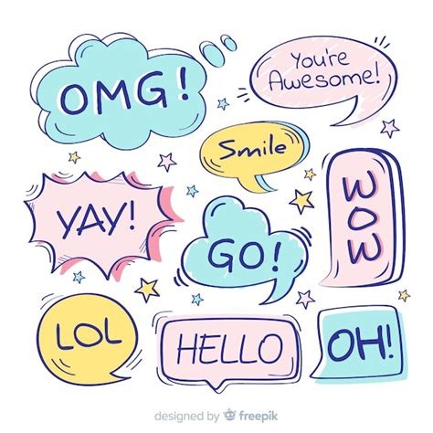 Free Vector Hand Drawn Speech Bubbles With Different Expressions