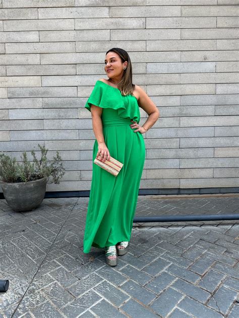 Vestido Estrela Um Ombro S C Babado Sale Marikitta Roupas