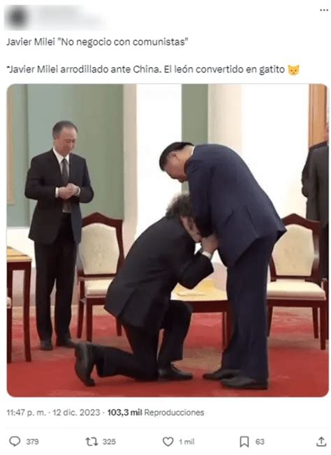 Javier Milei No Fue Fotografiado Arrodillado Ante El Presidente De
