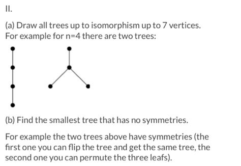 solved draw all trees up to isomorphism up to 7 vertices