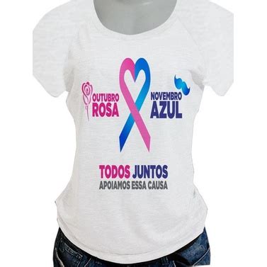 Camiseta Camisa Outubro Rosa E Novembro Azul Campanha L3014 Shopee Brasil