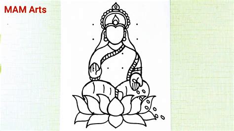 Maa Lakshmi Drawing From Dots Easy How To Draw A Goddess Lakshmi