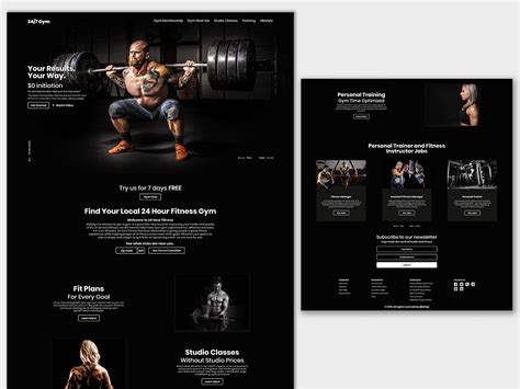 Gym Fitness Website Landing Page Fitness Club Fitness Website Web Gym