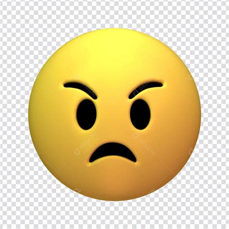 Elemento 3D Para Composição Emoji Expressão Raiva Bravo PSD Editável