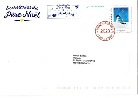 LETTRE DU PERE noêl de la poste année 2023 oblitéré avec PAP non