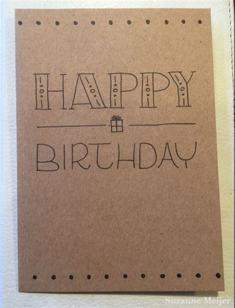 Handlettering Geburtstagskarte mit Herzlichen Glückwunsch zum