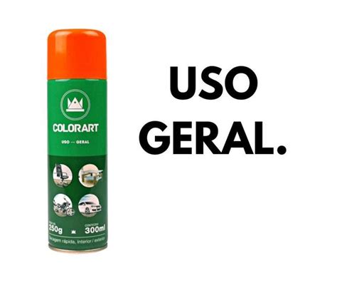 Tinta Spray Preto Brilhante Colorart Uso Geral Tinta Spray Para