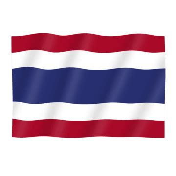 Thailand Waving Flag Realistic Transparent Background Off