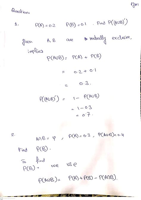 Solved Use The Given Information To Find The Indicated Probability