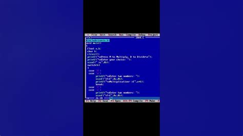 c program to calculate multiplication and division using switch case youtube
