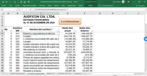 Estado De Flujos De Efectivo Desde F101 AUDFICON