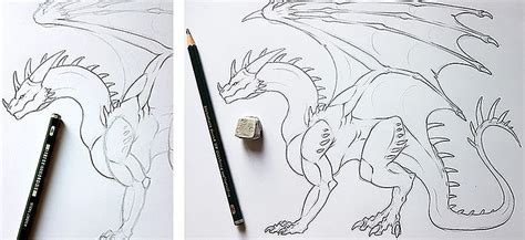Easy Dragon Drawing How To Draw A Dragon Step By Step Easy Pencil