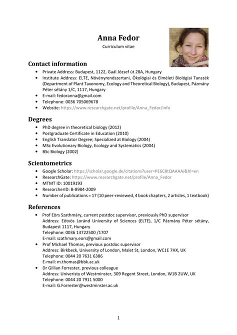 Curriculum Vitae Format Pdf The Best Latest Professional Cv Format Riset
