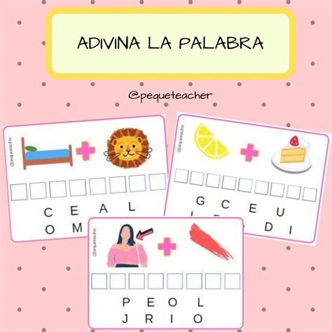 ADIVINA LA PALABRA Juegos de palabras para niños Juegos de