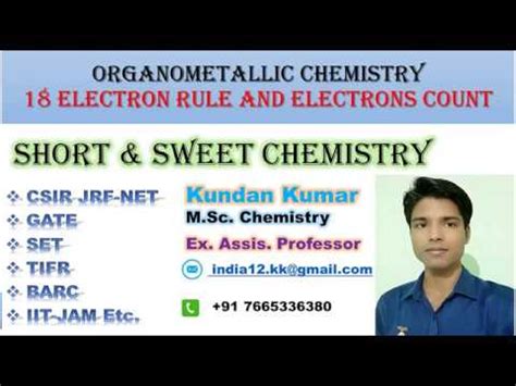 HINDI 18 ELECTRON RULE AND ELECTRON COUNT ORGANOMETALLIC CHEMISTRY