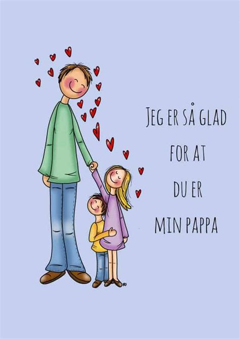 Gratulasjonskort Pappa Lykketegning Illustrat R