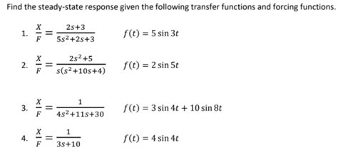 solved find the steady state response given the following