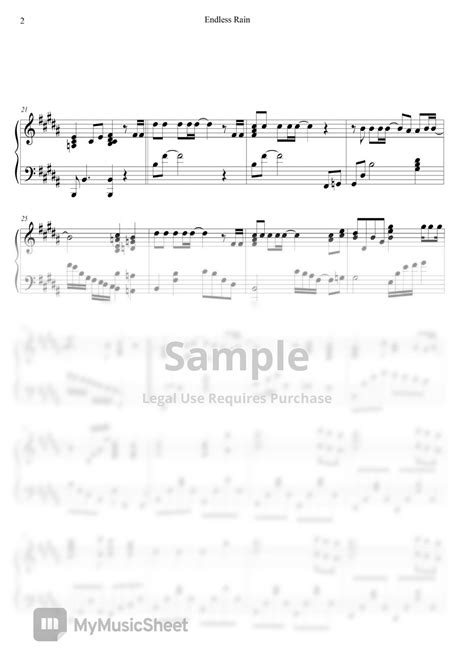 X Japan YOSHIKI Endless Rain 피아노 연주곡 曲谱 by New Sheet