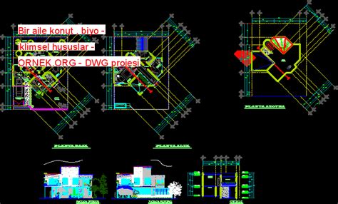 Proje Sitesi Bir Aile Konut Biyo Iklimsel Hususlar Autocad Projesi