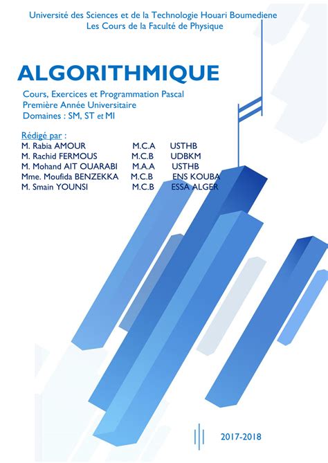pdf algorithmique cours et exercices en programmation pascal