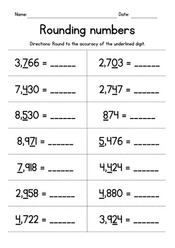 rounding numbers to the nearest 10 100 or 1 000 teaching resources